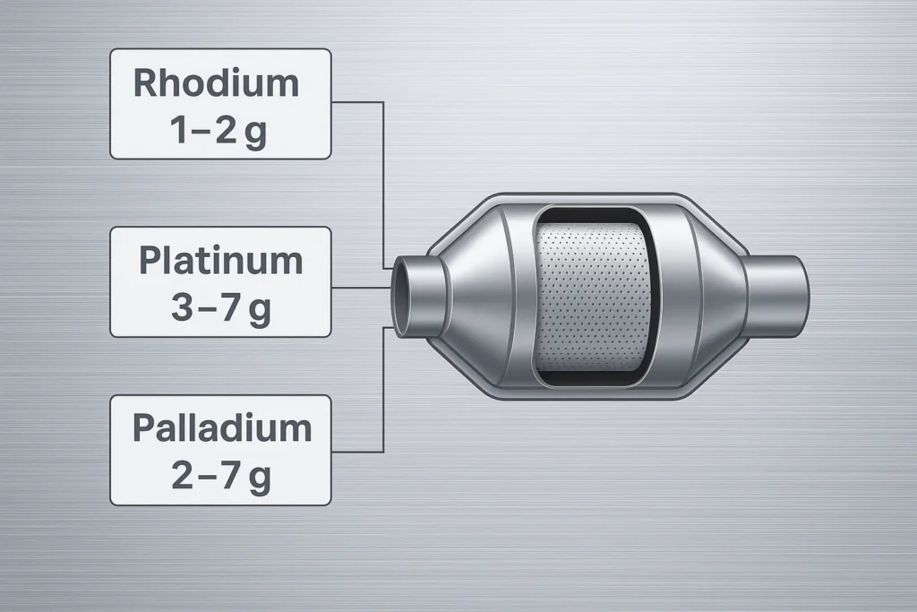 How Much Rhodium In Catalytic Converter?